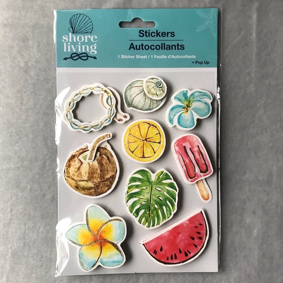 Office | Shore Living 3d Pop Up Stickers Island Tropical | Poshmark